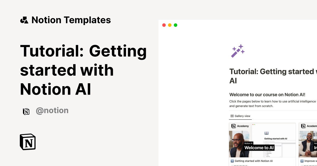 Tutorial: Getting started with Notion AI 2026 Template | Notion Marketplace