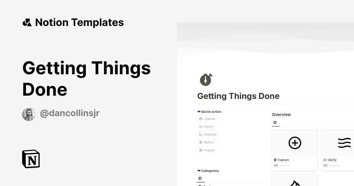 Getting Things Done Template by dancollinsjr | Notion Marketplace