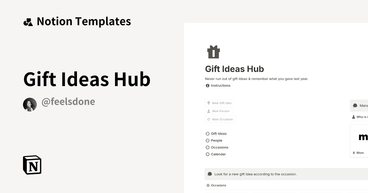 Gift Ideas Hub Template | Notion Marketplace