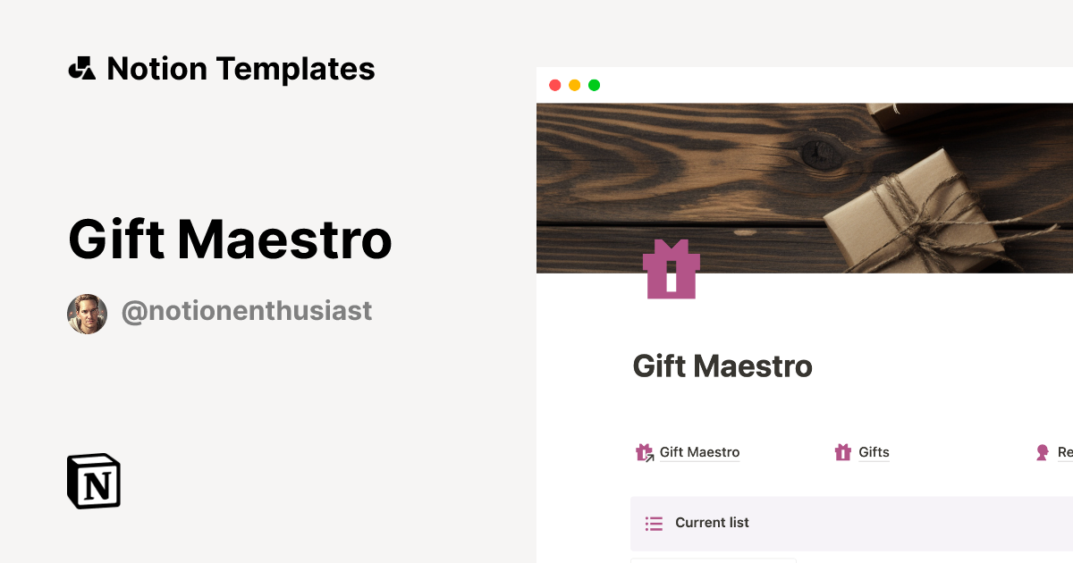Gift Maestro Template | Notion Marketplace