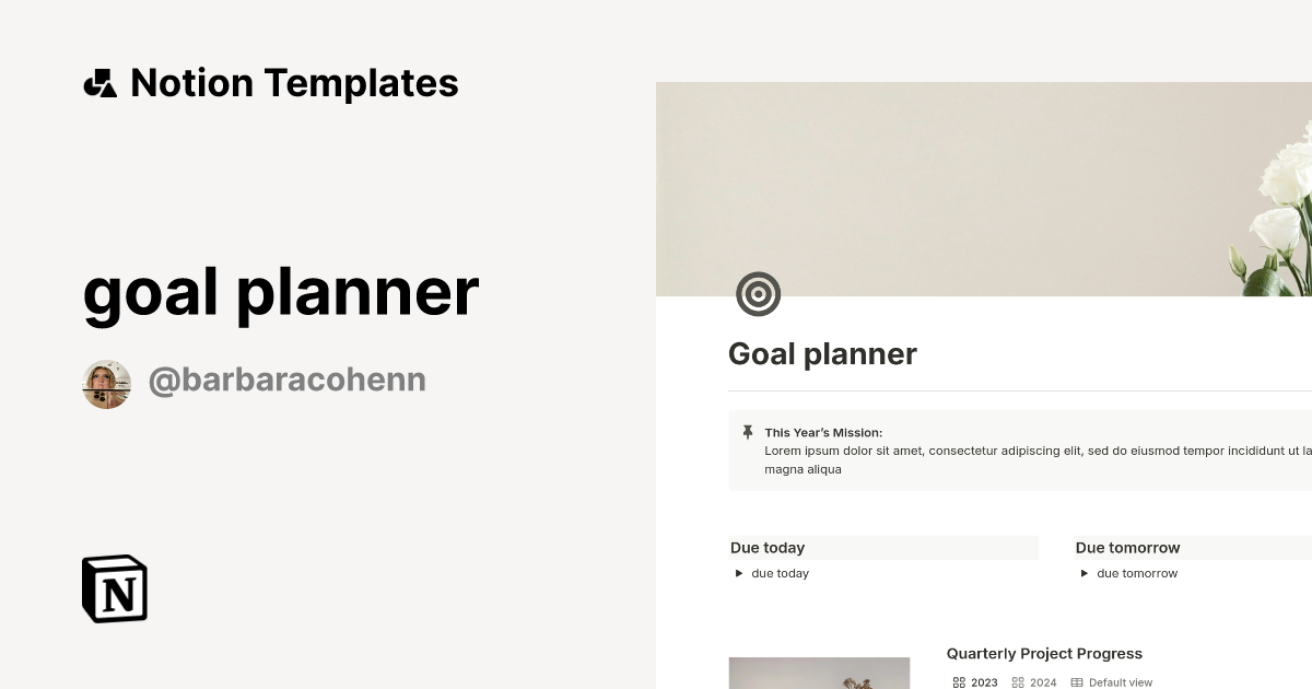 goal planner Template | Notion Marketplace