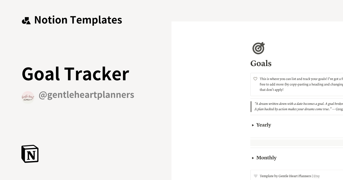 Goal Tracker Template | Notion Marketplace
