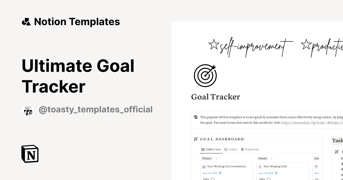 Ultimate Goal Tracker Template | Notion Marketplace