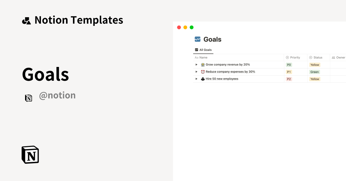 Goals 2025 Template | Notion Marketplace