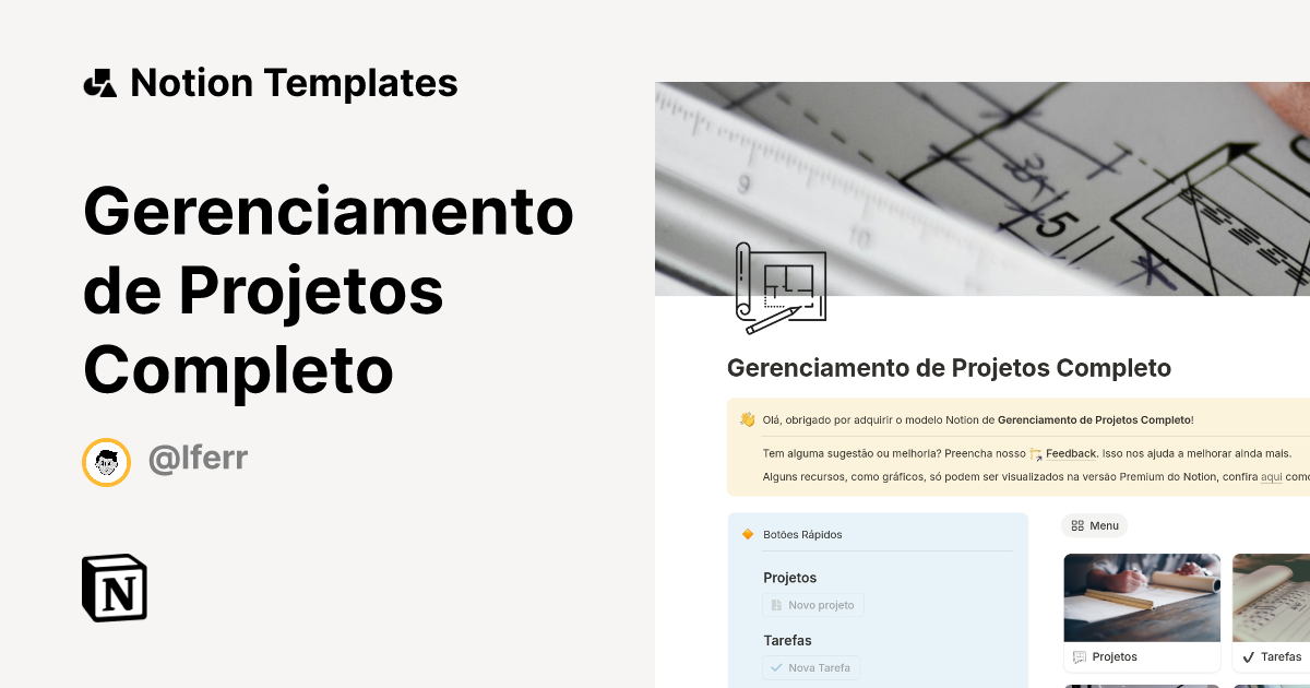 Gerenciamento de Projetos Completo Template by Luiz Fernando Ribeiro ...