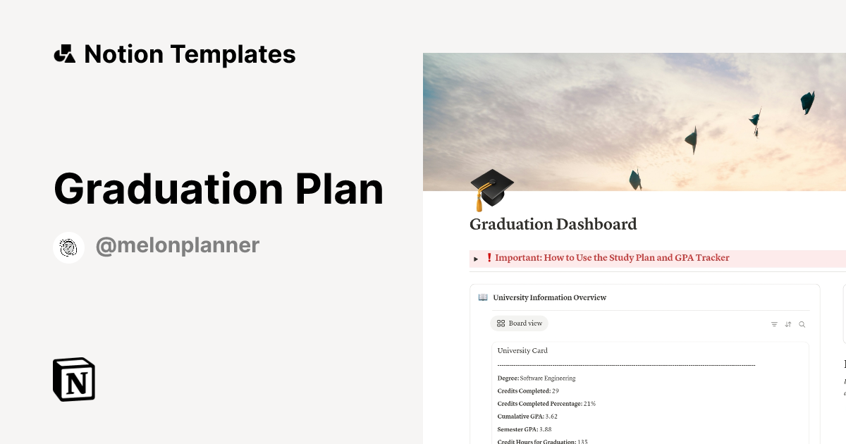 Graduation Plan Template | Notion Marketplace