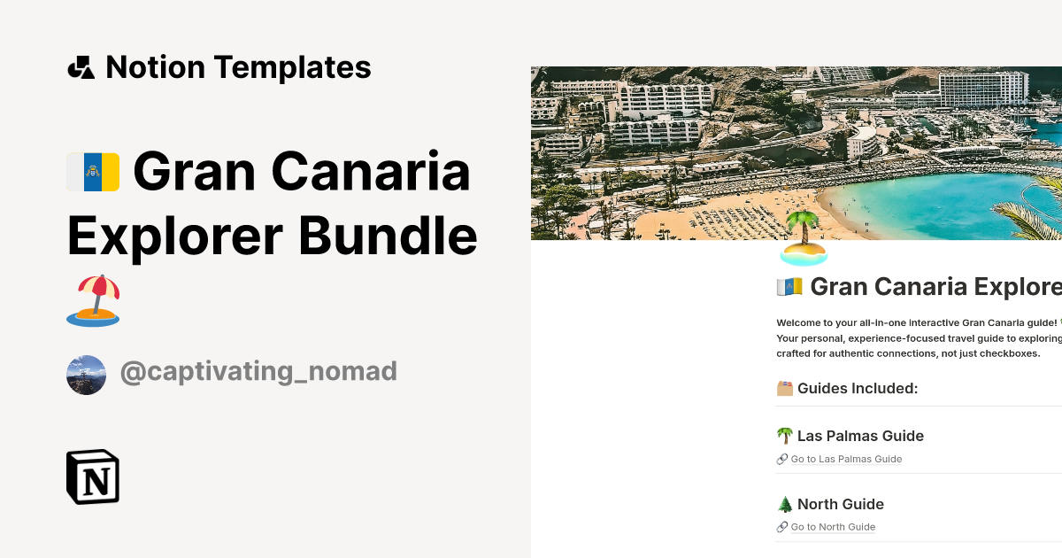 🇮🇨 Gran Canaria Explorer Bundle 🏖️ Template | Notion Marketplace
