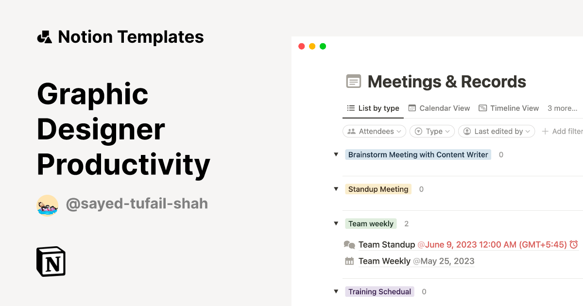 Graphic Designer Productivity Template | Notion Marketplace