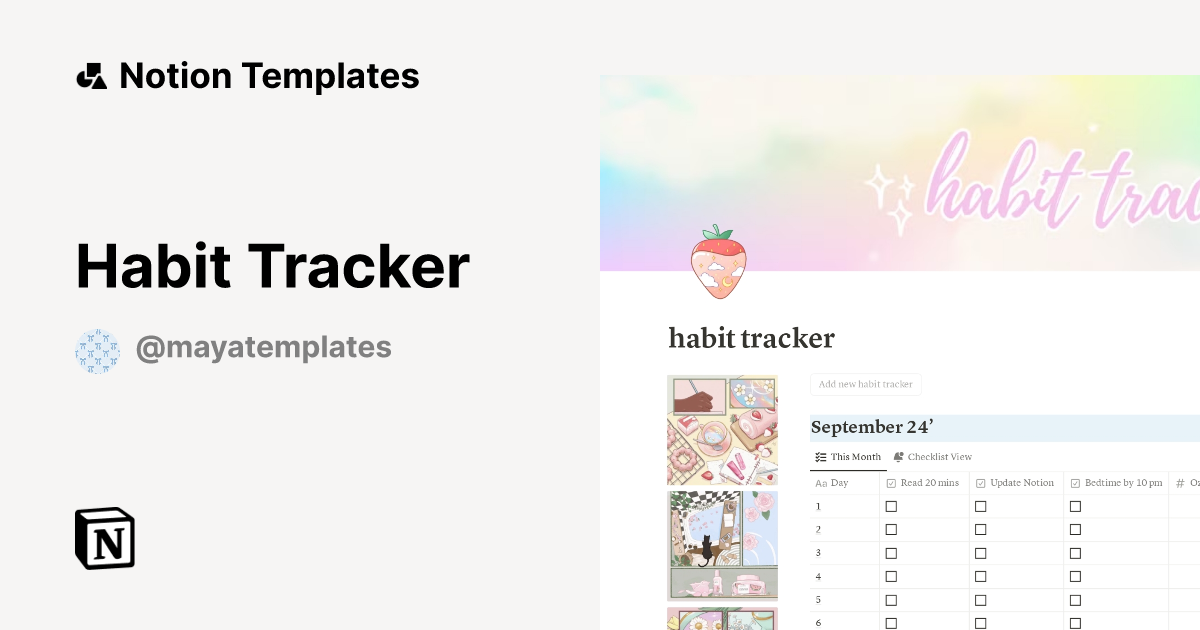 Habit Tracker Template | Notion Marketplace