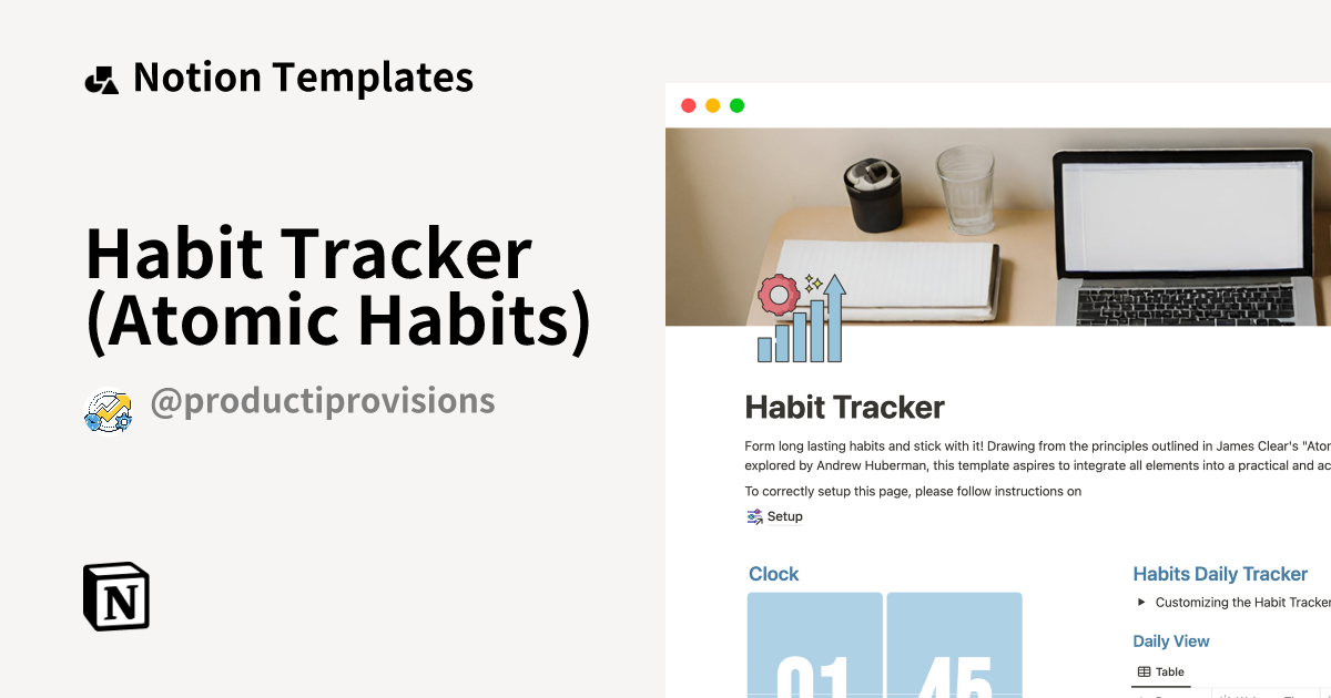 Habit Tracker (Atomic Habits) Template by ProductiProvisions | Notion Marketplace