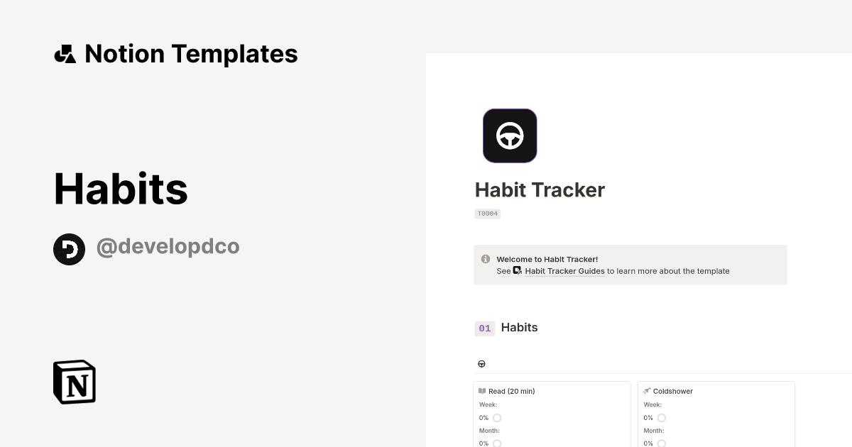 Habits Template by Developd | Notion Marketplace