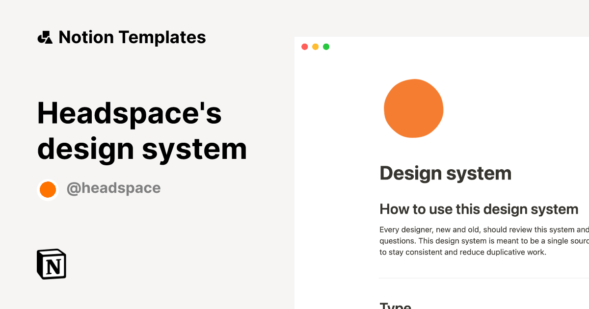 Headspace's design system Template | Notion Marketplace