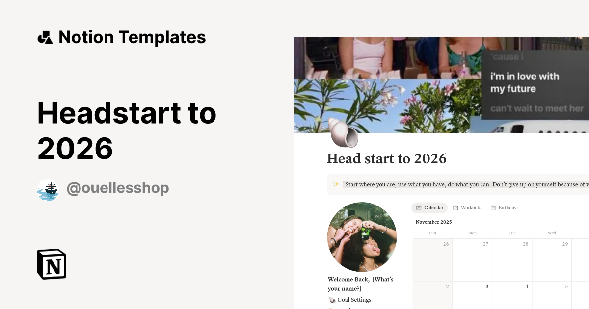 Headstart to 2026 Template | Notion Marketplace