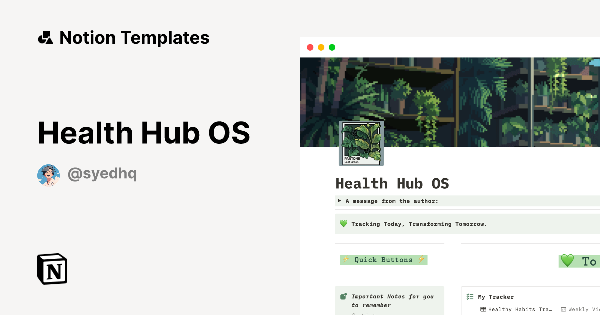 Health Hub OS Template | Notion Marketplace