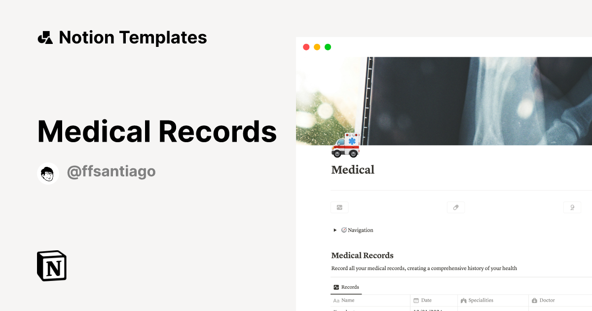 Medical Records Template | Notion Marketplace