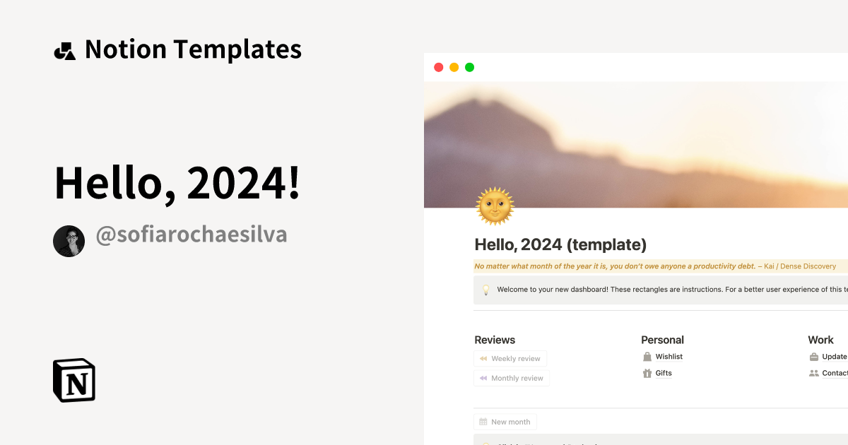 Hello, 2024! Template | Notion Marketplace