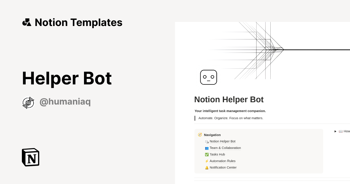 Helper Bot Template by Humaniaq | Notion Marketplace