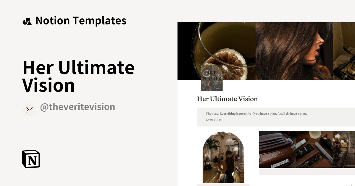 Her Ultimate Vision Template by Vérité Vision | Notion Marketplace