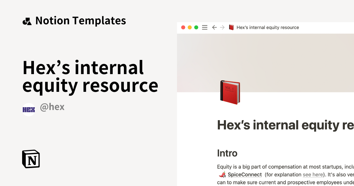 Hex’s internal equity resource Template | Notion Marketplace