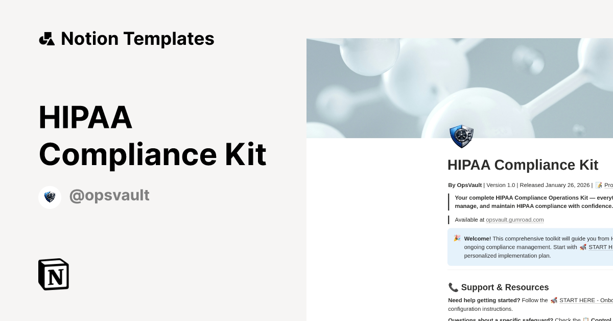 HIPAA Compliance Kit Template | Notion Marketplace