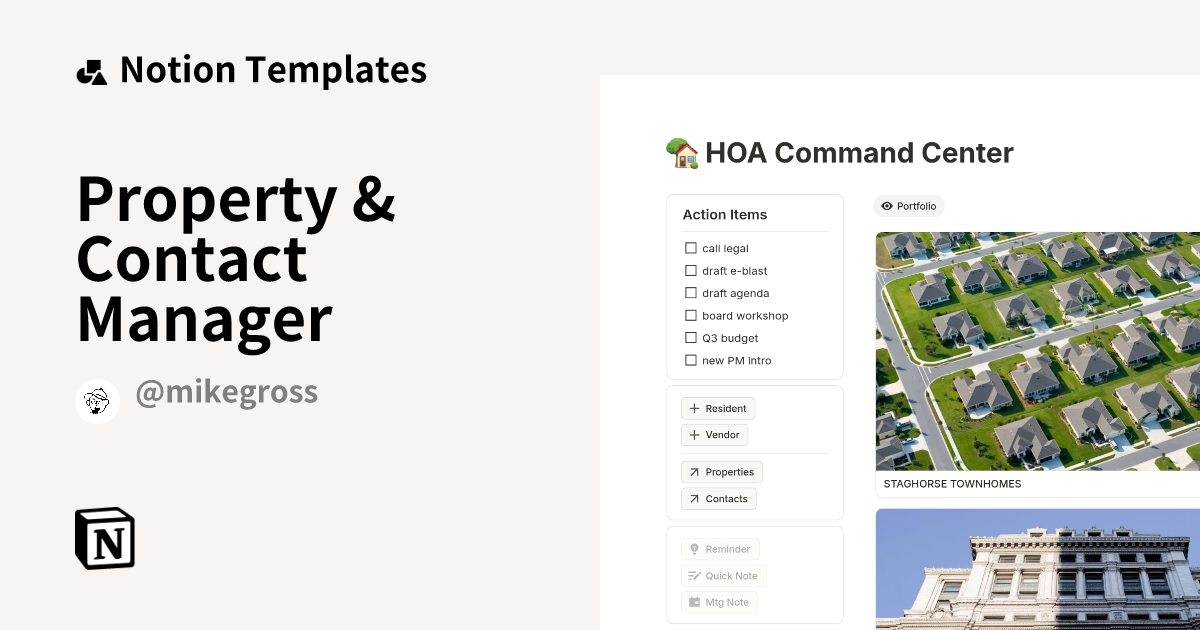 Property & Contact Manager Template | Notion Marketplace