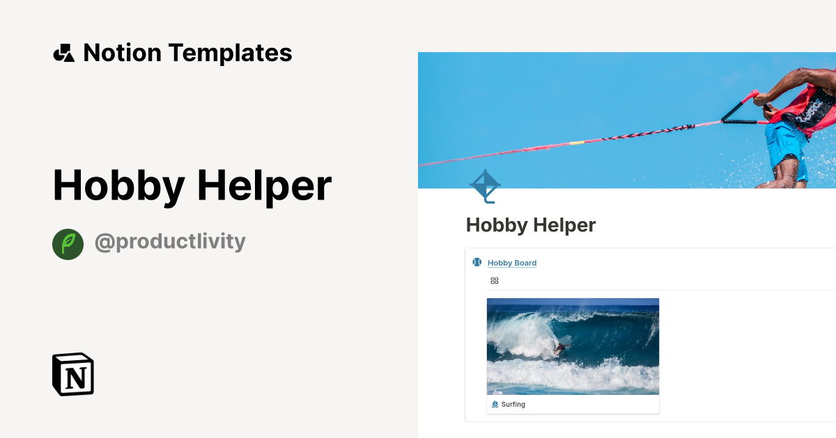 Hobby Helper Template | Notion Marketplace