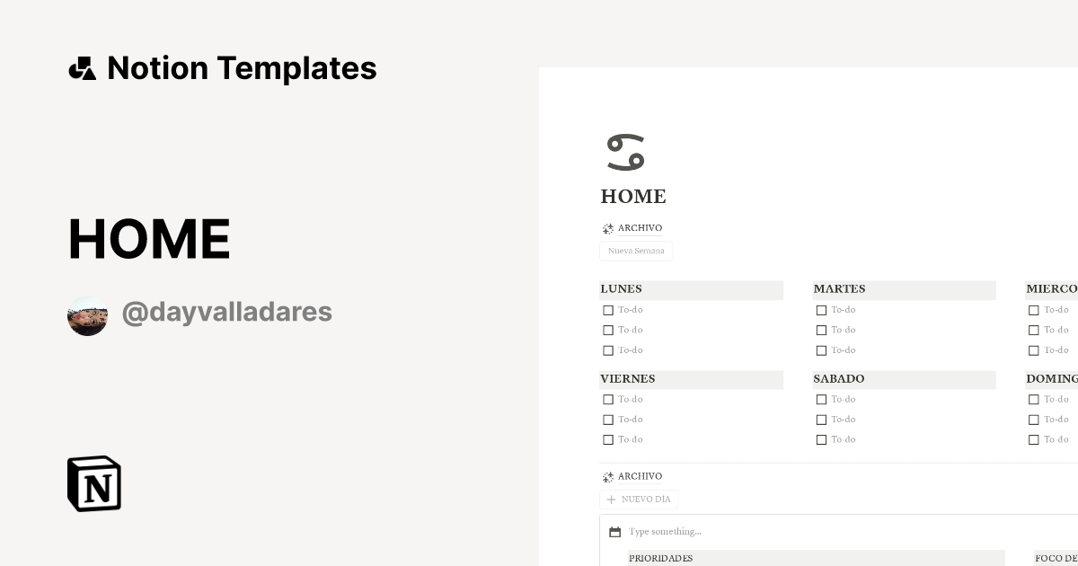 HOME Template | Notion Marketplace