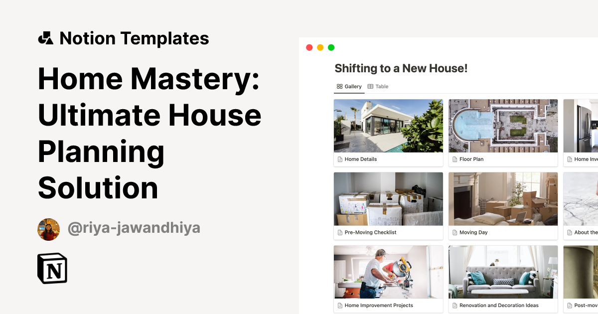 Home Mastery: Ultimate House Planning Solution Template by Riya ...