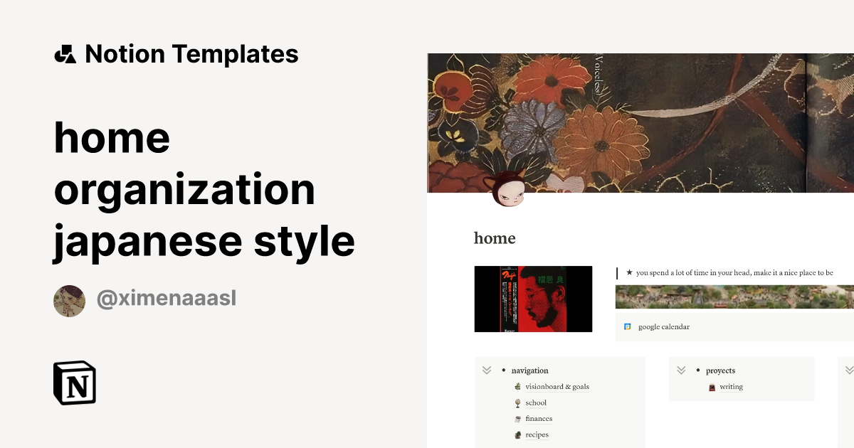 home organization japanese style Template by ximena | Notion Marketplace