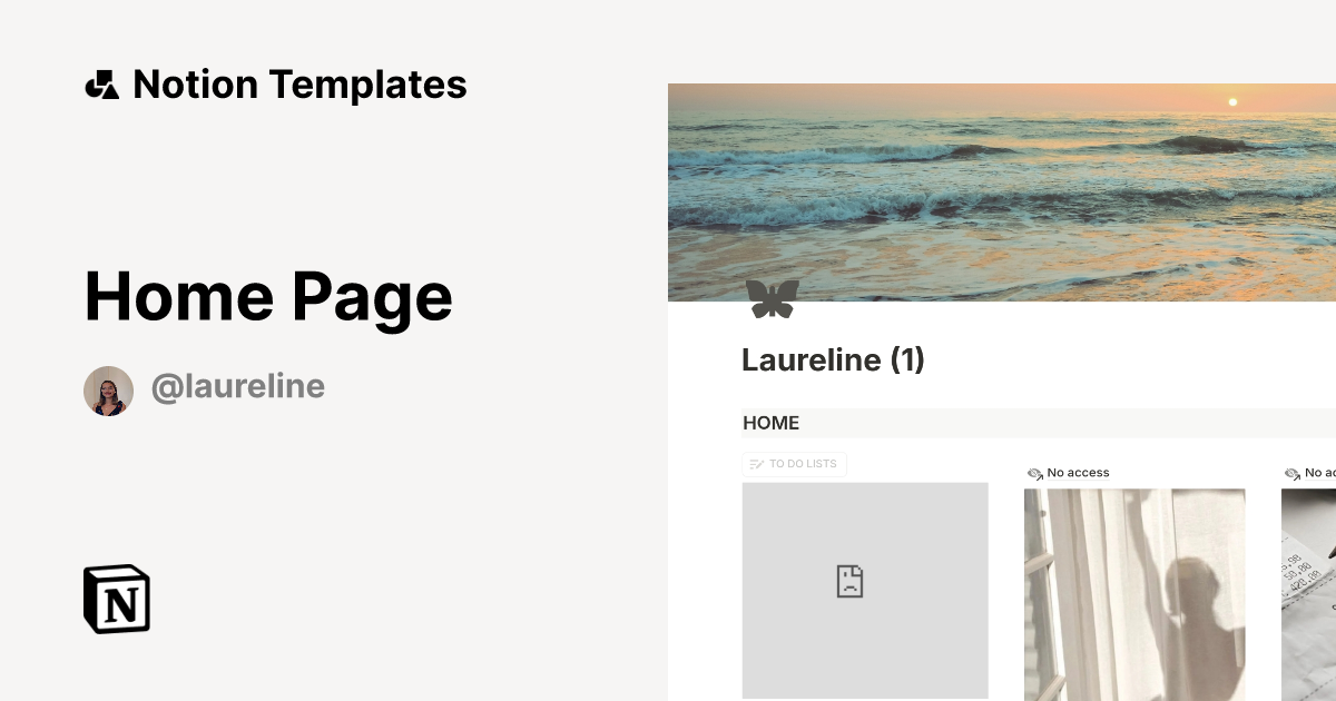 Home Page Template by Laureline | Notion Marketplace