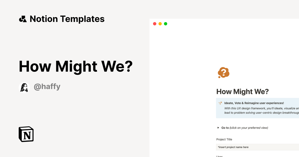 How Might We? Template | Notion Marketplace