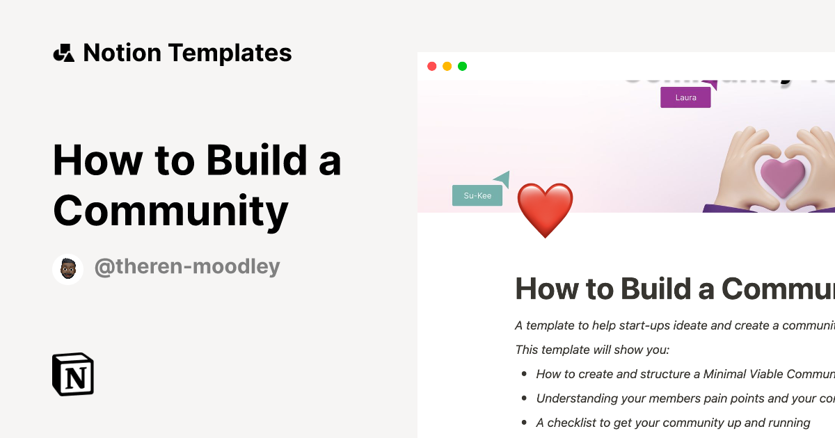 How to Build a Community Template by Theren | Notion Marketplace