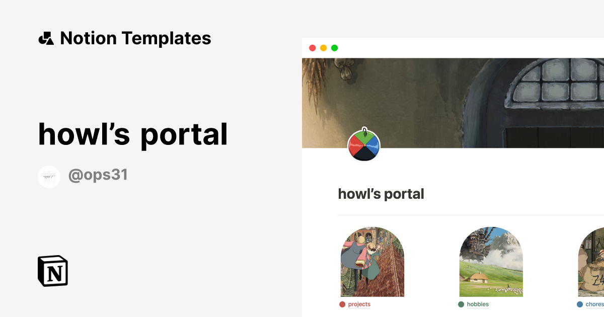 howl’s portal Template by ops 31 | Notion Marketplace