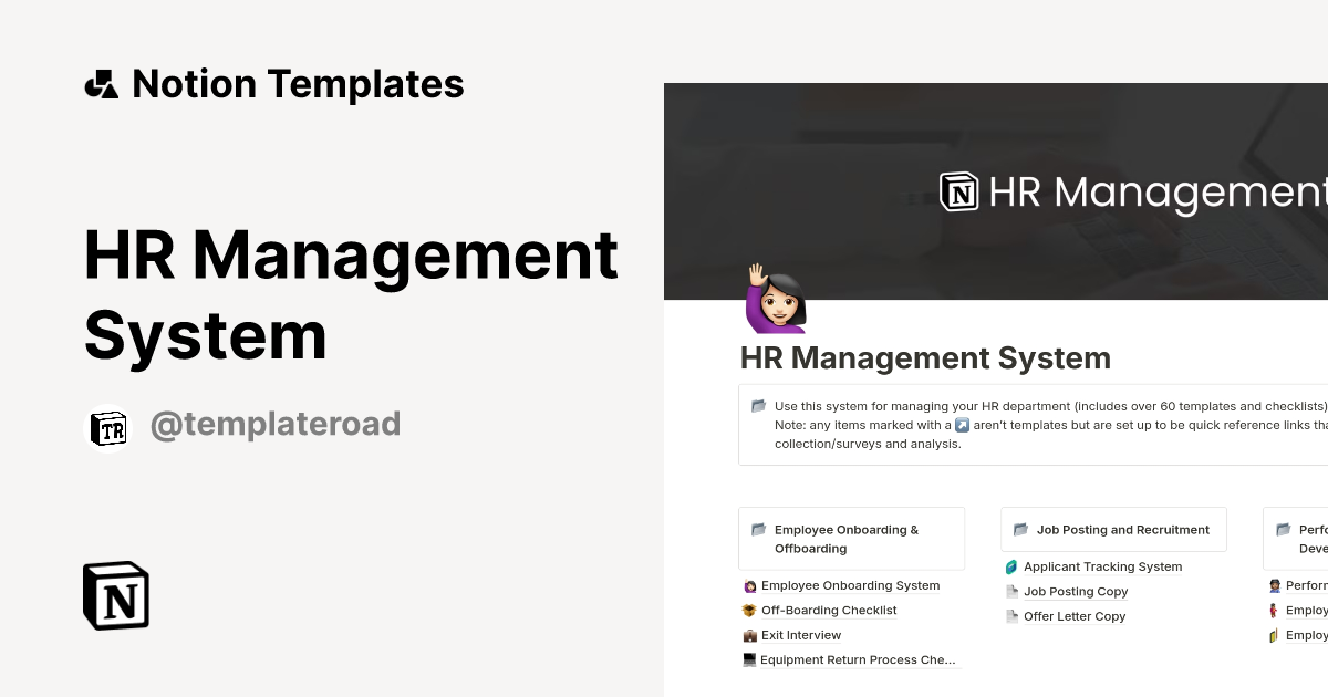 HR Management System Template by Template Road | Notion Marketplace