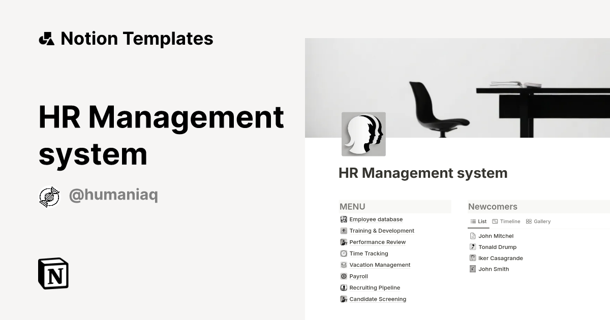 HR Management system Template | Notion Marketplace