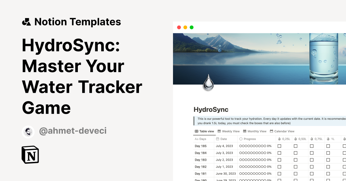 HydroSync: Master Your Water Tracker Game Template by Ahmet Deveci ...