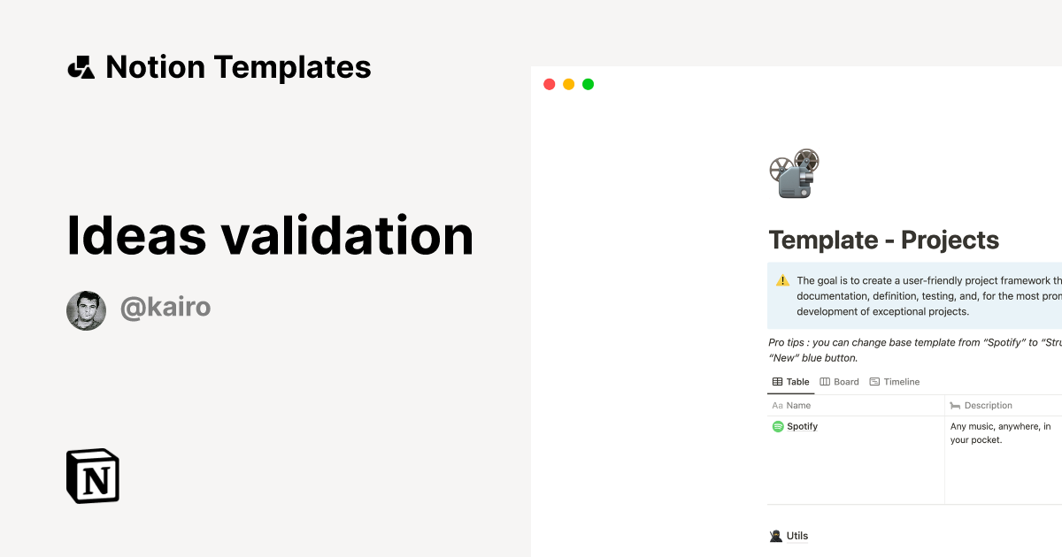 Ideas validation Template | Notion Marketplace