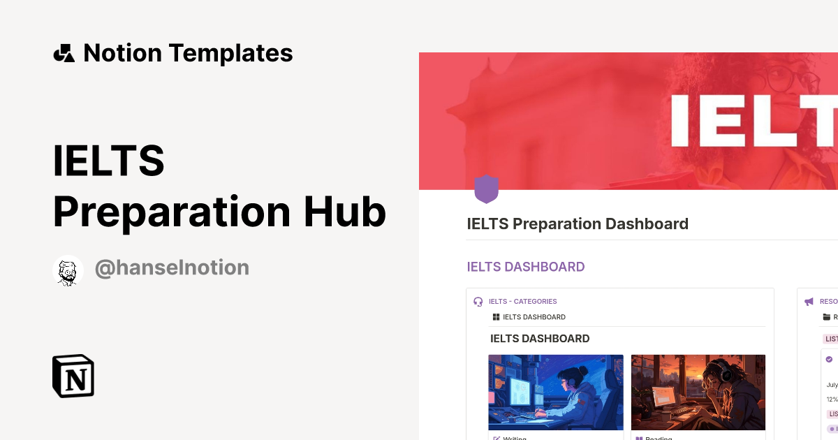 IELTS Preparation Hub Template | Notion Marketplace