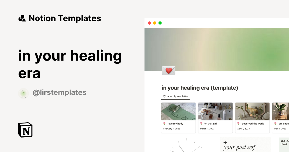 in your healing era Template by lir's templates | Notion Marketplace