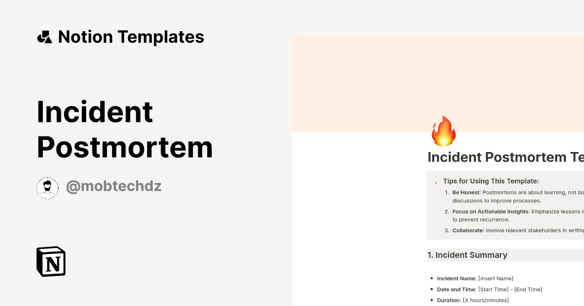 Incident Postmortem Template | Notion Marketplace