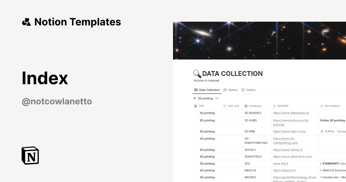Index Template | Notion Marketplace