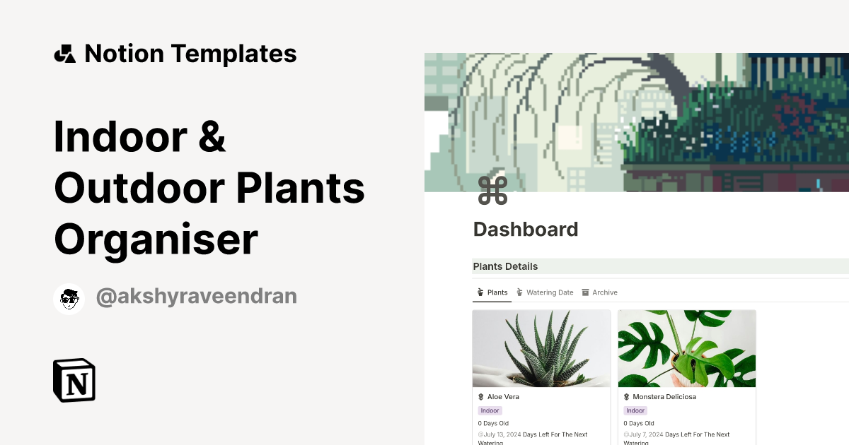 Indoor & Outdoor Plants Organiser Template by Akshay Raveendran ...