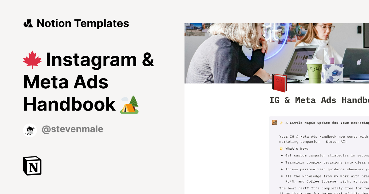 🍁 Instagram & Meta Ads Handbook 🏕️ Template | Notion Marketplace