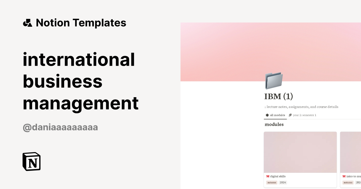 international business management Template by dania | Notion Marketplace