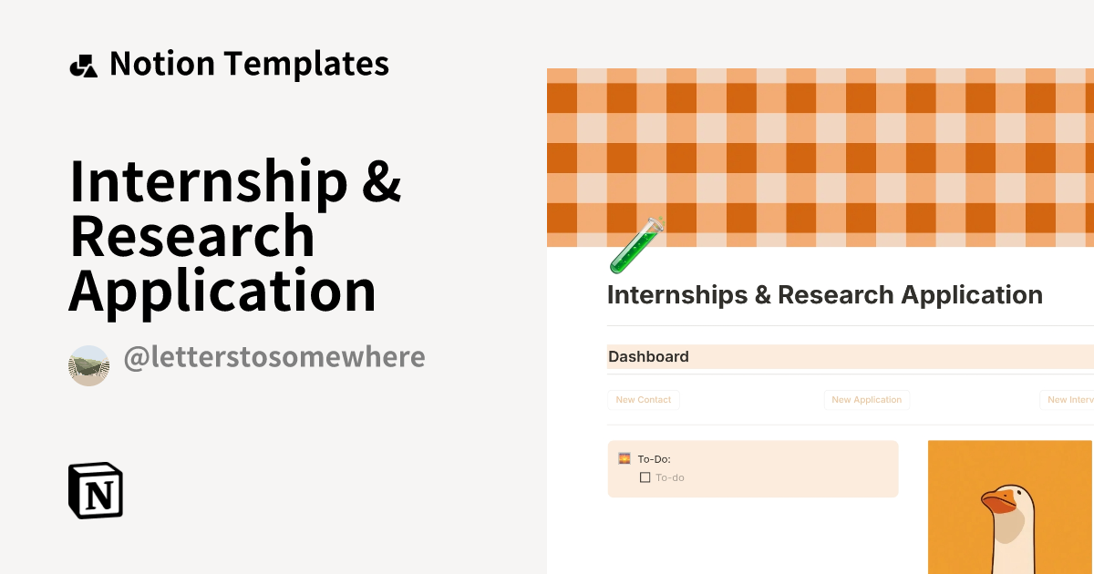 Internship & Research Application Template | Notion Marketplace