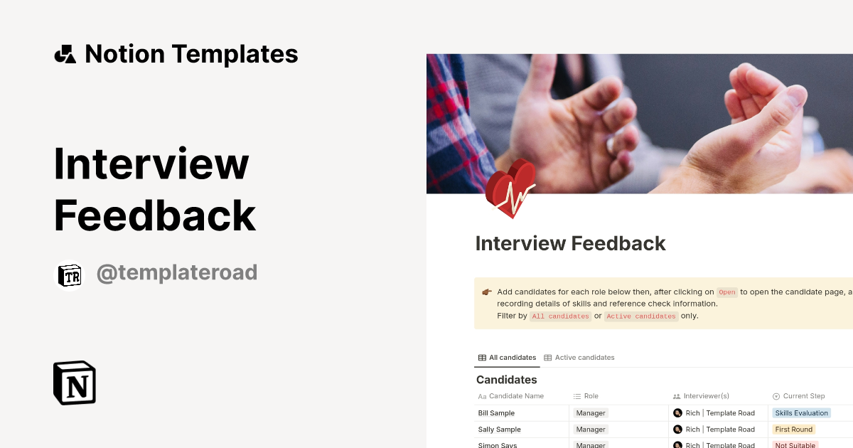 Interview Feedback Template by Template Road | Notion Marketplace