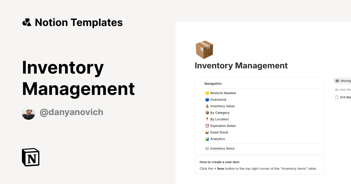 Inventory Management Template | Notion Marketplace