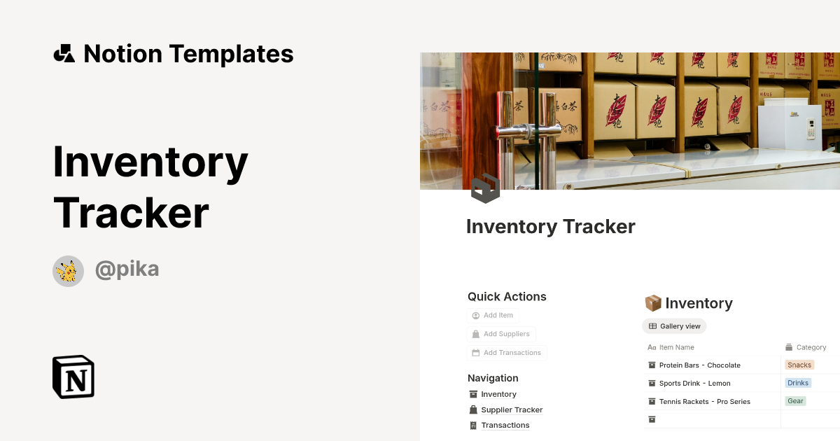 Inventory Tracker Template | Notion Marketplace