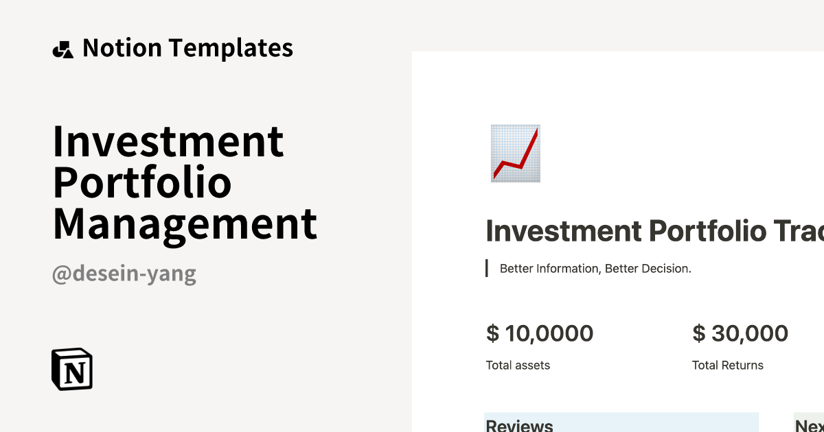 Investment Portfolio Management Template | Notion Marketplace