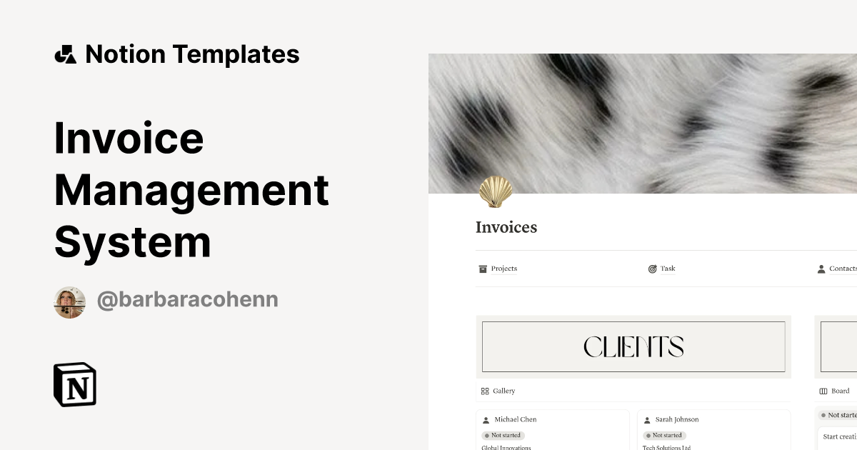 Invoice Management System Template | Notion Marketplace